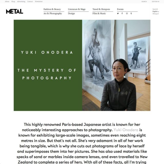 THE MYSTERY OF PHOTOGRAPHY : Metal Magazine - Yuki Onodera